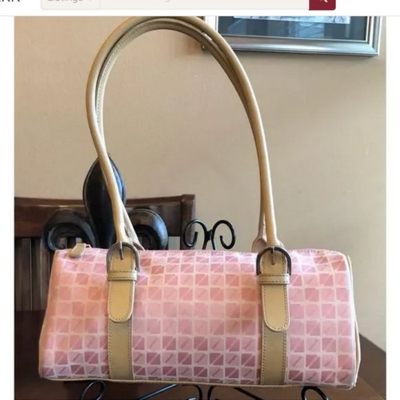 Nine & Co. | Bags | Nine Company Cotton Blend 2tone Pink Barrel Bag ...